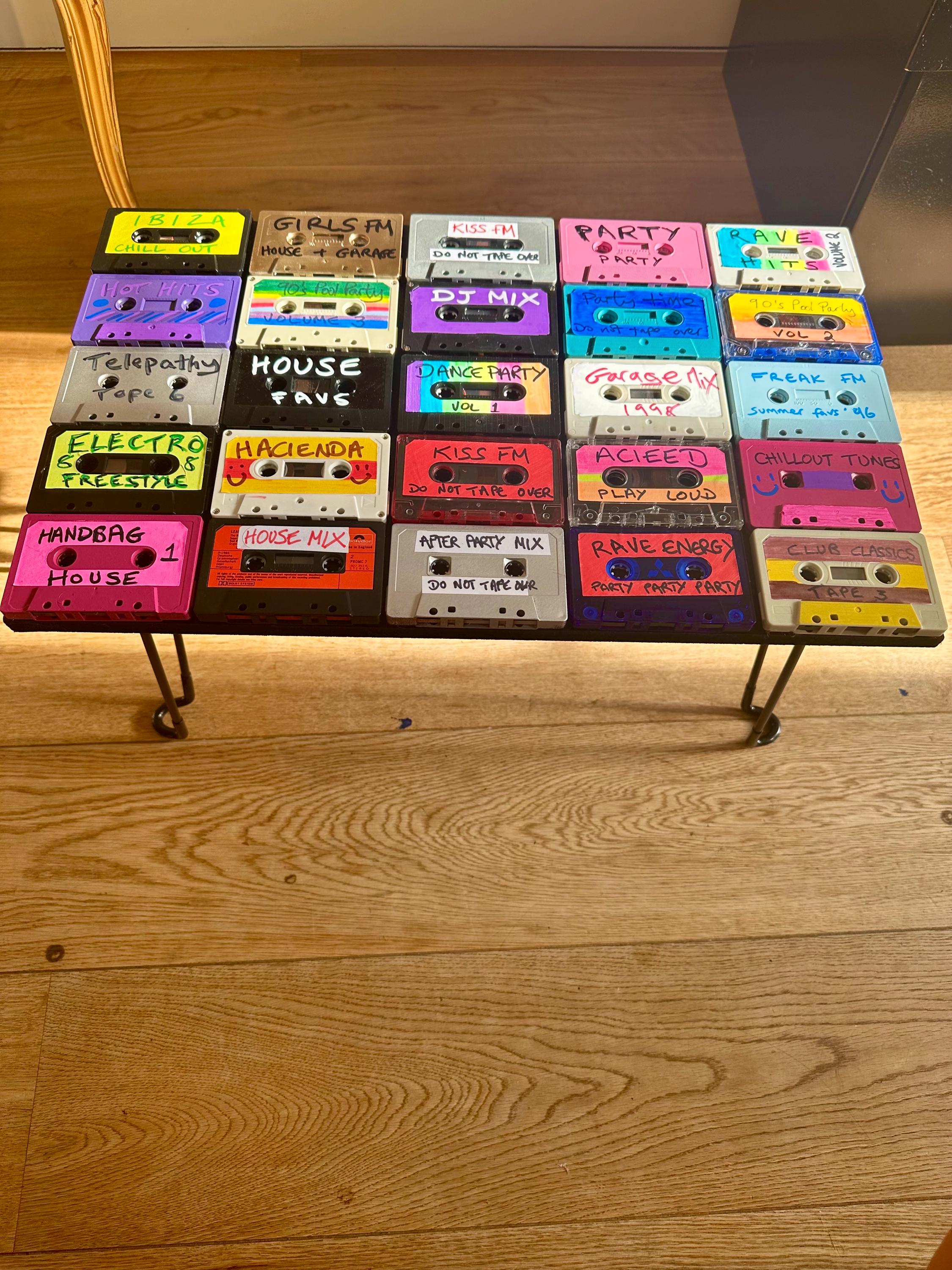 Handmade Cassette Tape Coffee Table: Unique Mixtape Decor - Etsy