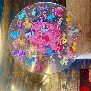 Table My Little Pony Resin Pink Glitter Kitsch Coffee Table Toys Side ...