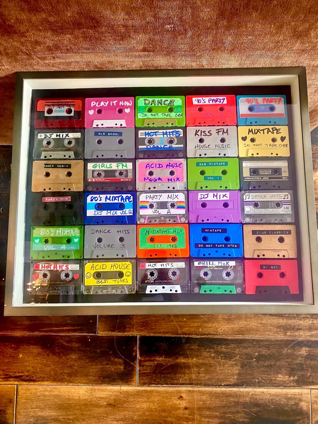 Table Cassette Tape Coffee Table, Side Table Handmade Table Iron Legs ...