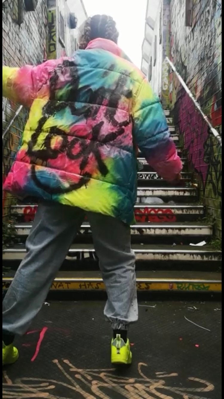 Puffer Jacket Customised One Off Neon Made to Order Unique | Etsy