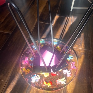 Table My Little Pony Resin Pink Glitter Kitsch Coffee Table Toys Side ...