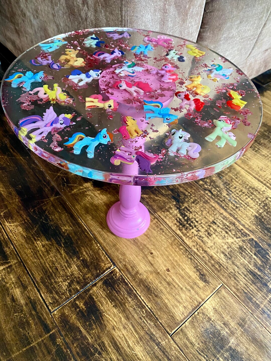 Table My Little Pony Resin Pink Glitter Kitsch Coffee Table Toys Side ...