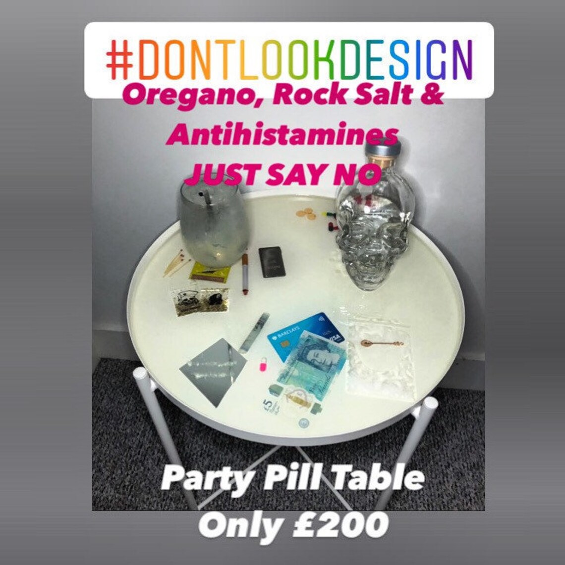 Table Party Pill Handmade Unique After Party Table Happy - Etsy UK