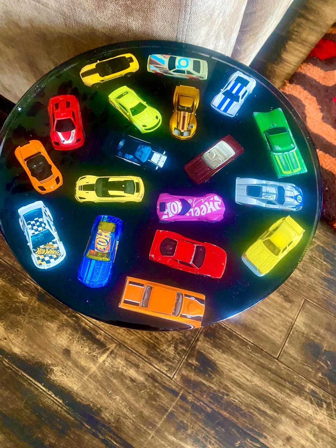 Table Hot Wheels Resin Cars Toys Coffee Table Side Table Resin Toys ...