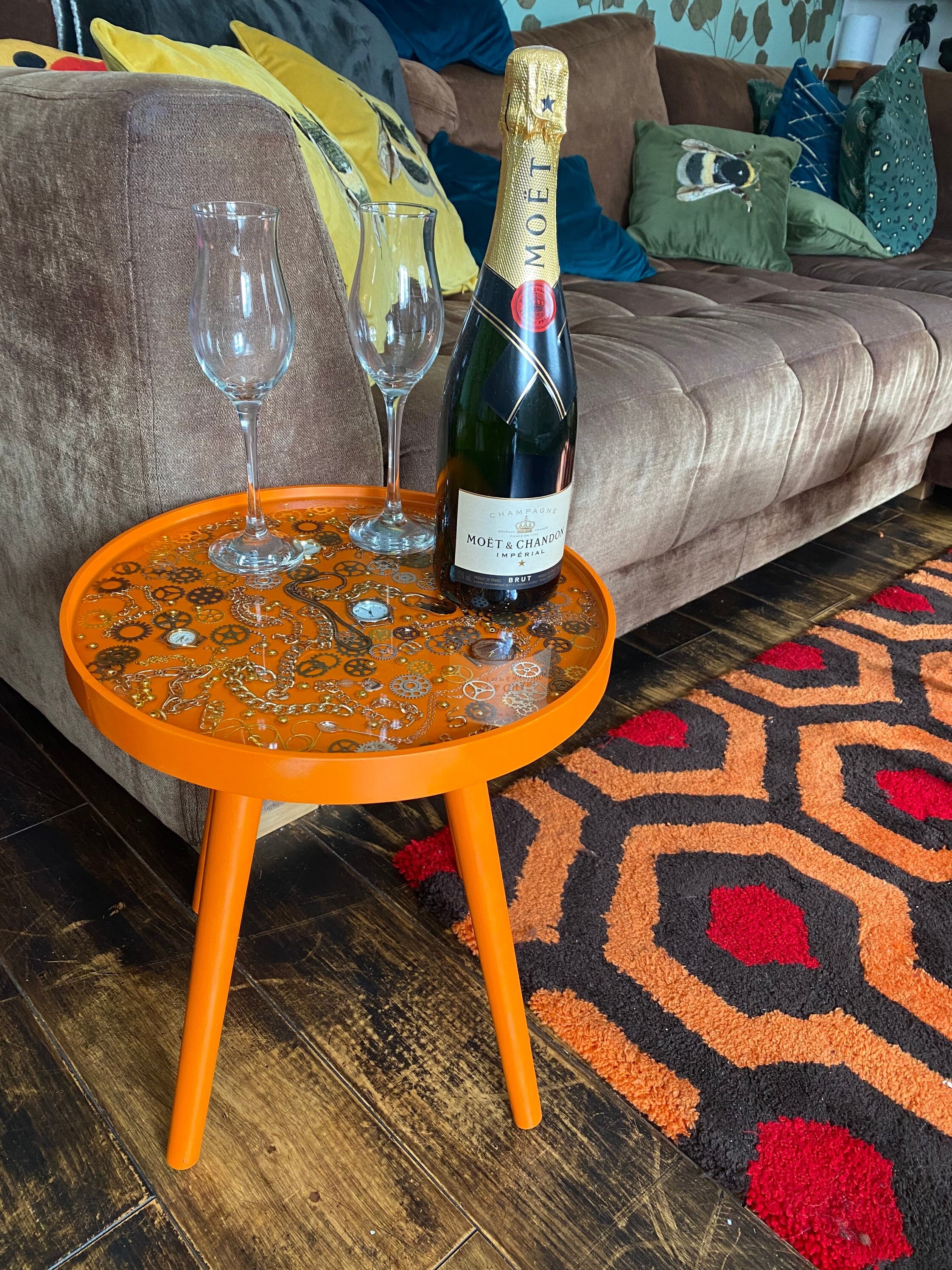 Orange Side Table