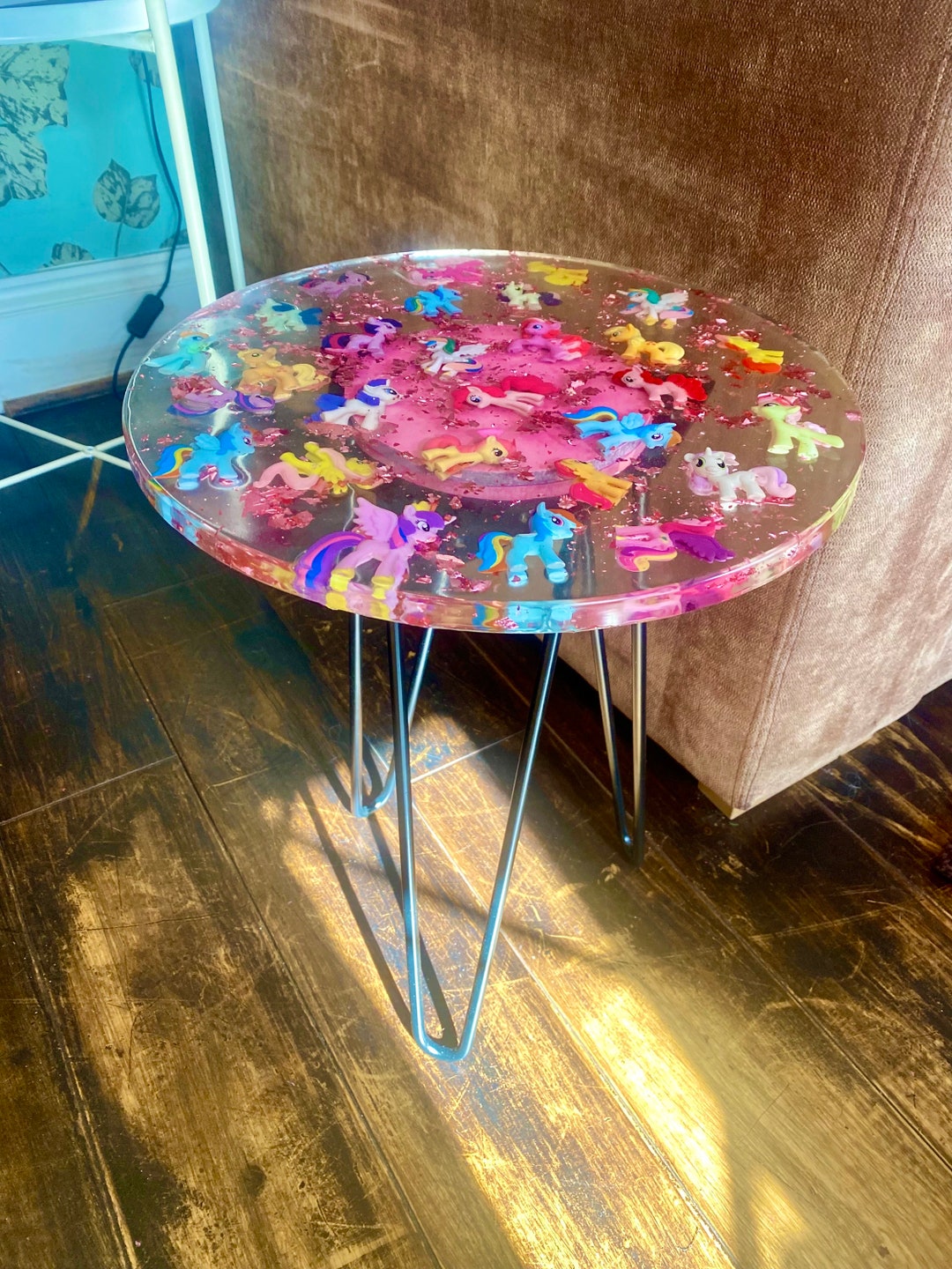 Table My Little Pony Resin Pink Glitter Kitsch Coffee Table Toys Side ...