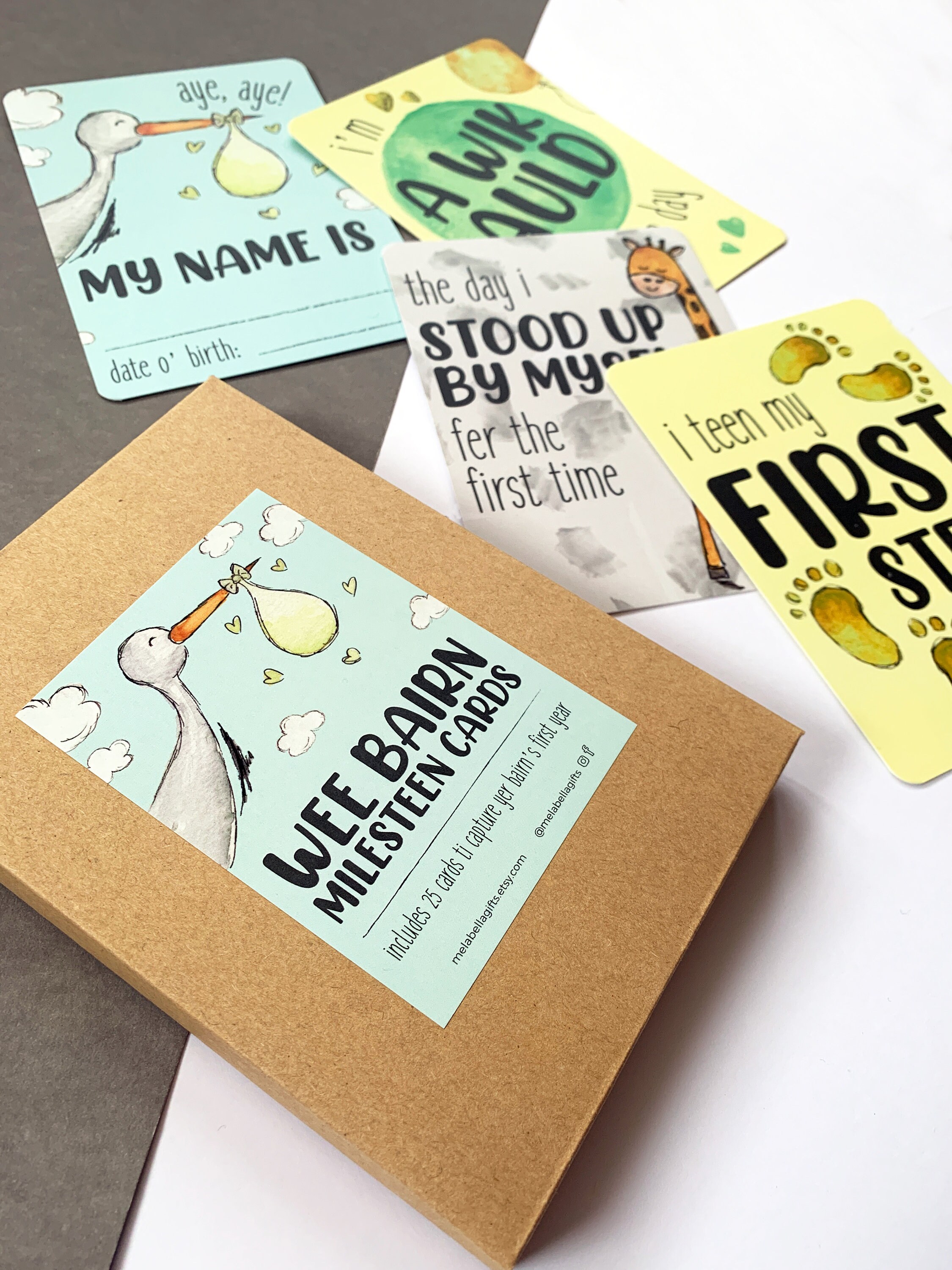 Scottish Baby Milestone Cards Doric Baby Milestone Cards - Etsy