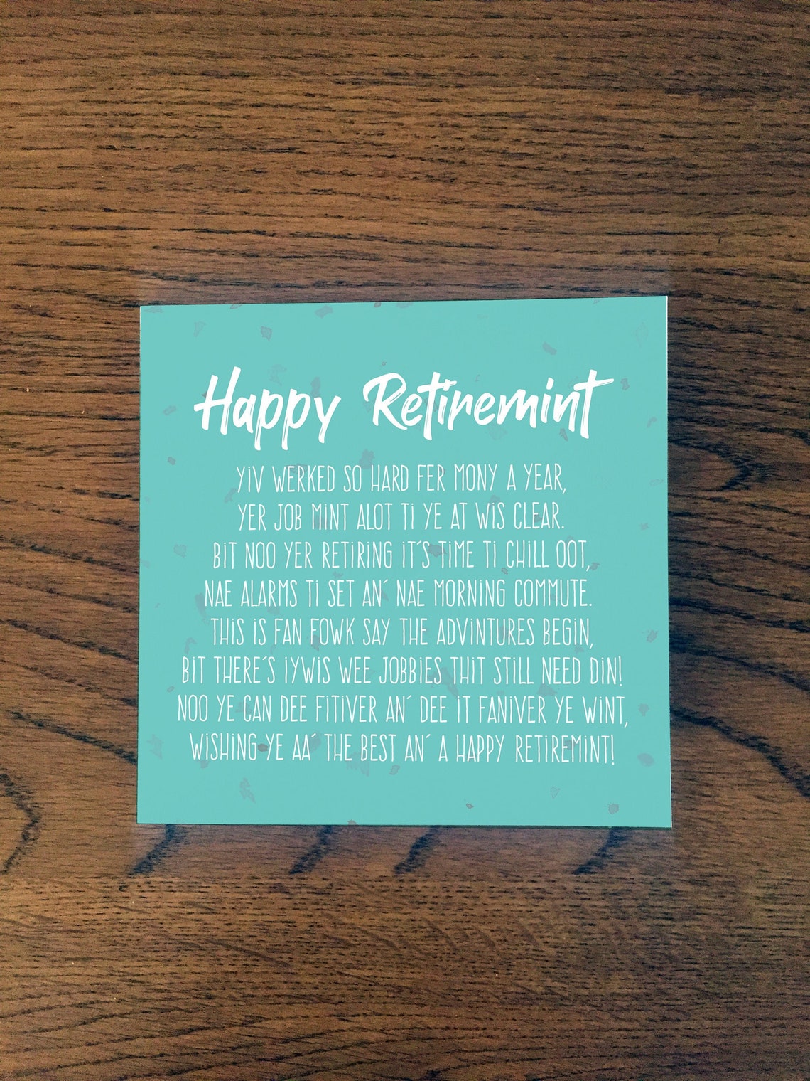 Scottish Retirement Card Doric Retirement Card Wee Poem - Etsy UK