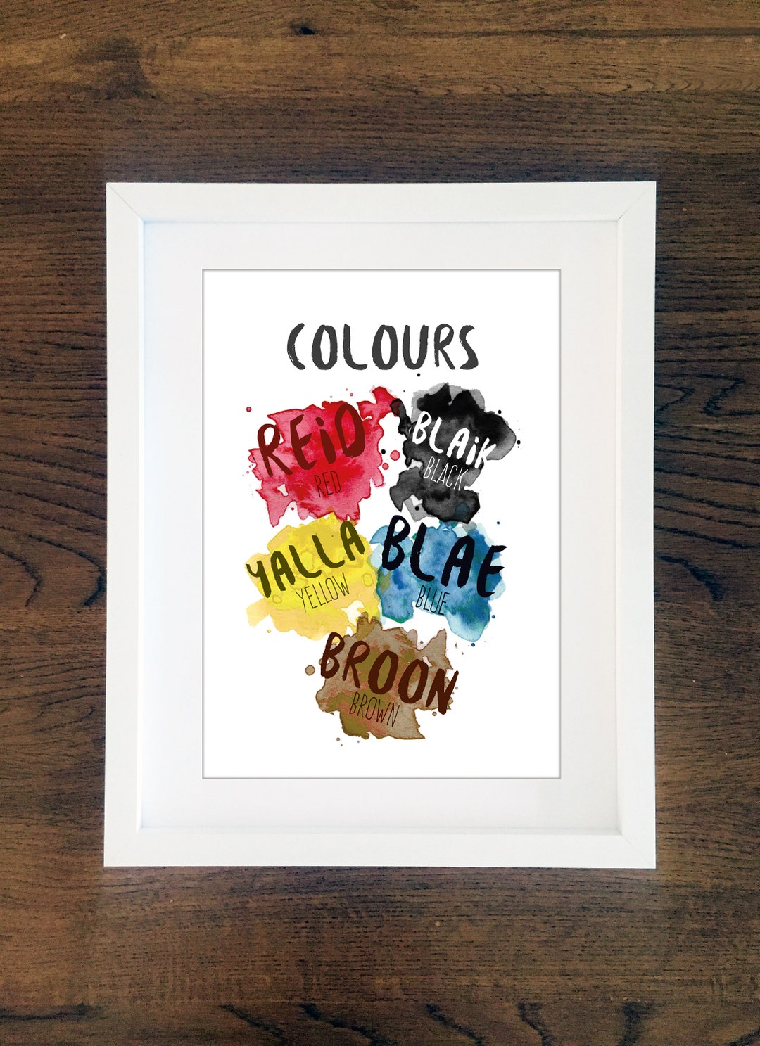 Scottish Print, Doric Print Kids Colours - Etsy