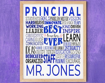 Gift for Principal, Personalized Principal Poster, Educator Gift ...