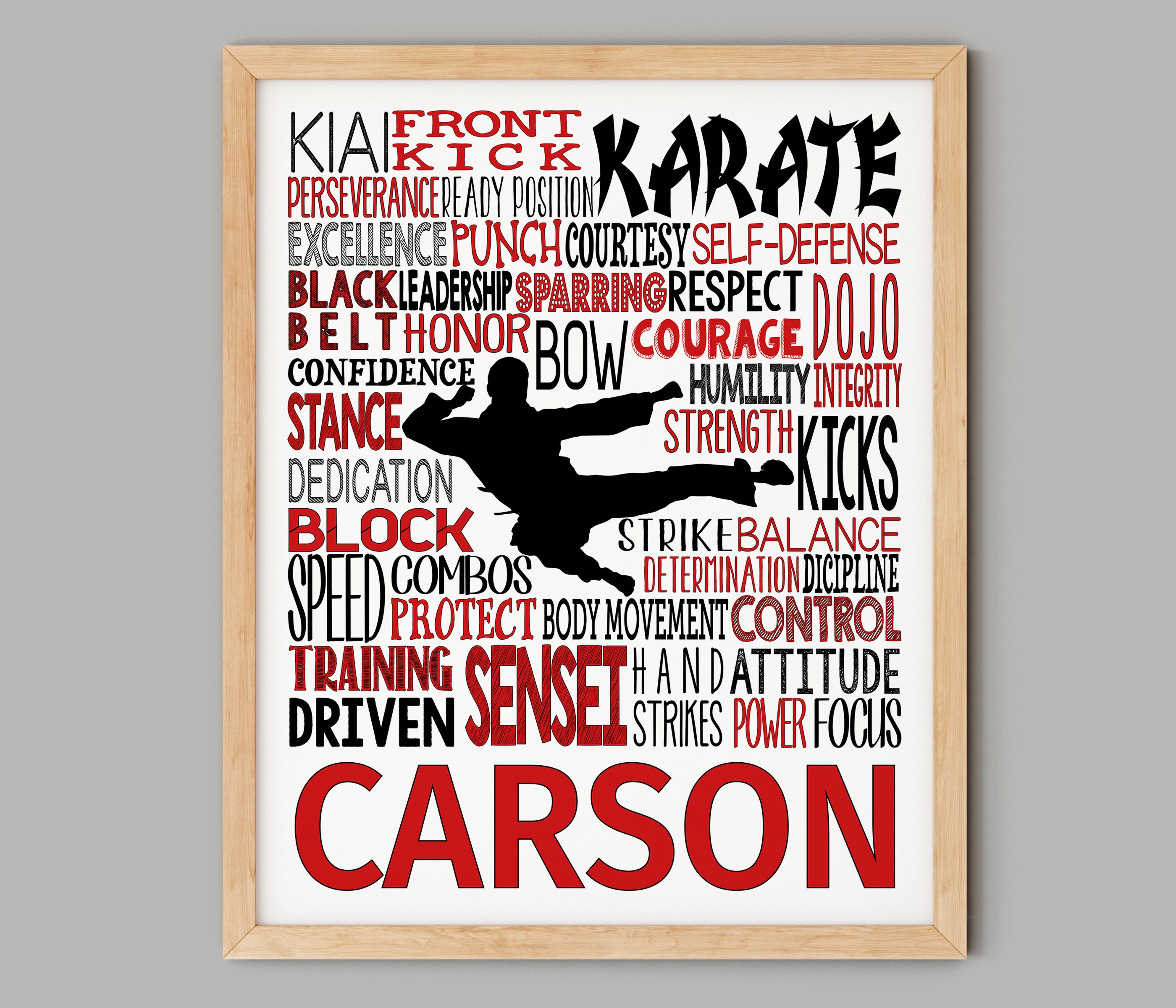 Personalized Karate Poster, Karate Typography, Karate Gift, Karate Team ...