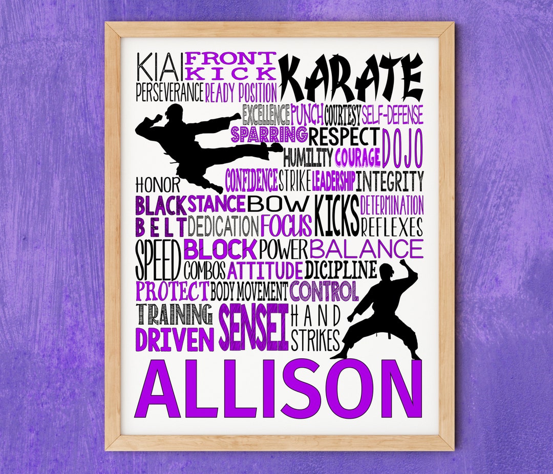 Personalized Karate Poster, Karate Typography Poster, Karate Gift ...