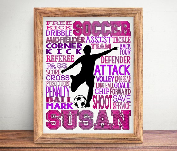 Girl's Soccer Poster Gift for Soccer Players Girls | Etsy