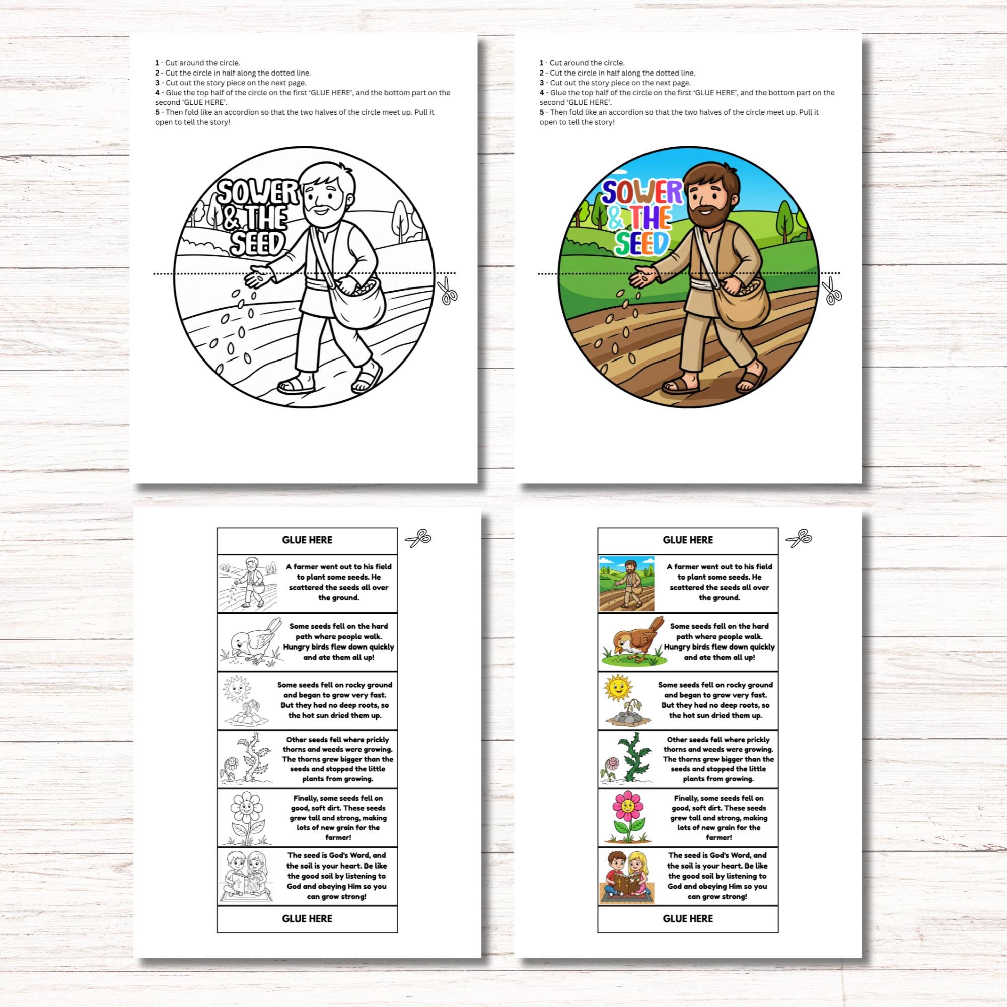 The Sower and the Seed Parable Folding Surprise Printable Mini Book ...