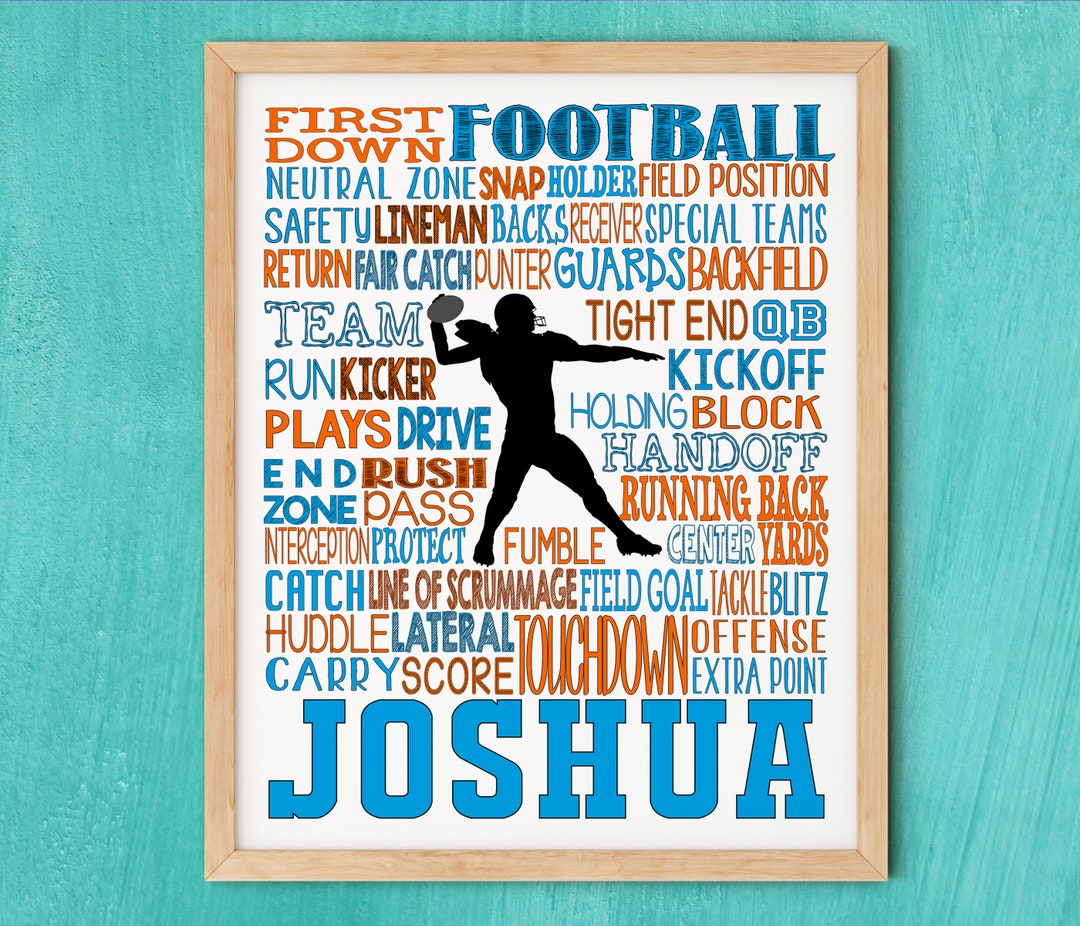 Custom High School Football Poster, Football Decor, Football Team Print ...