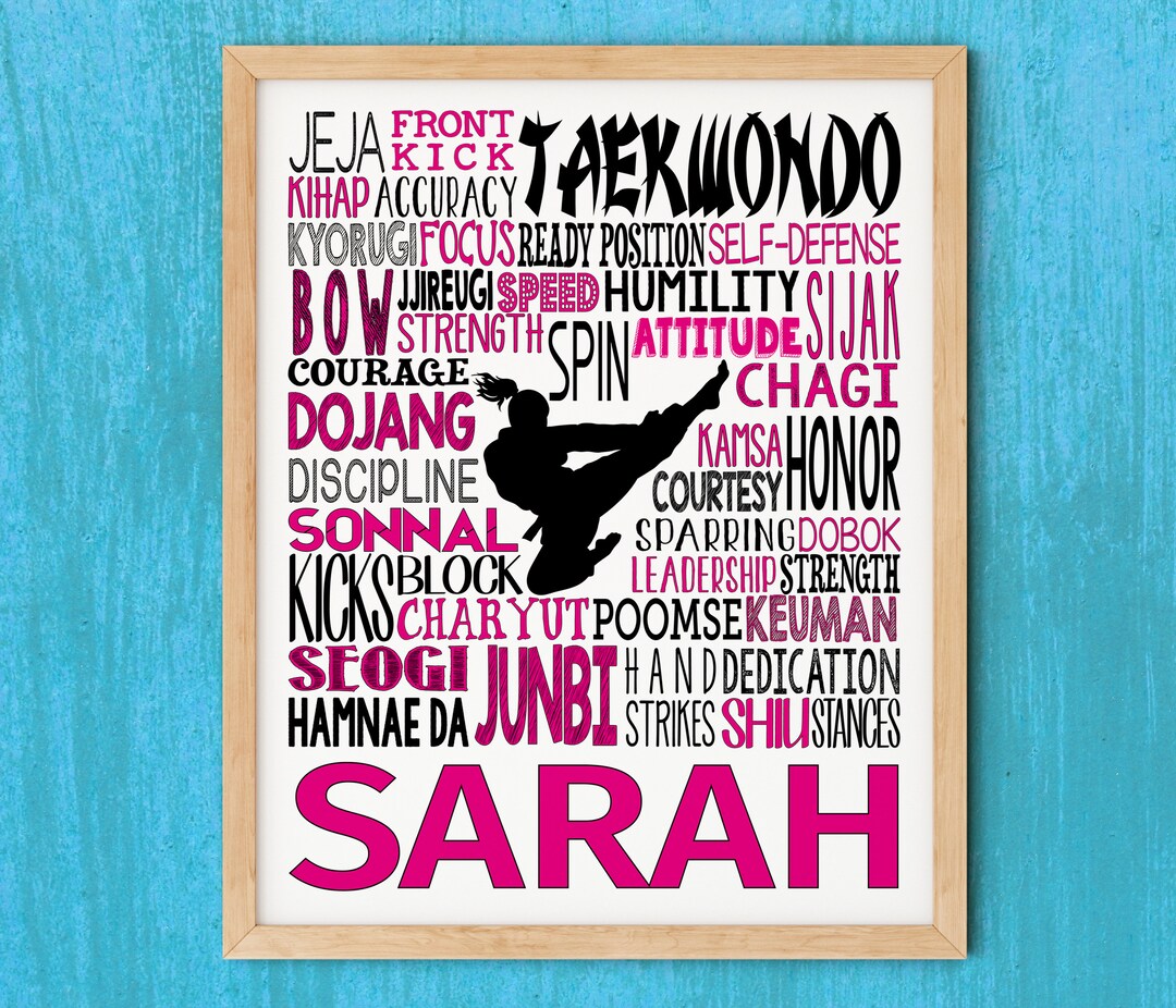 Personalized Taekwondo Poster, Taekwondo Gift, Taekwondo Art, Taekwondo ...