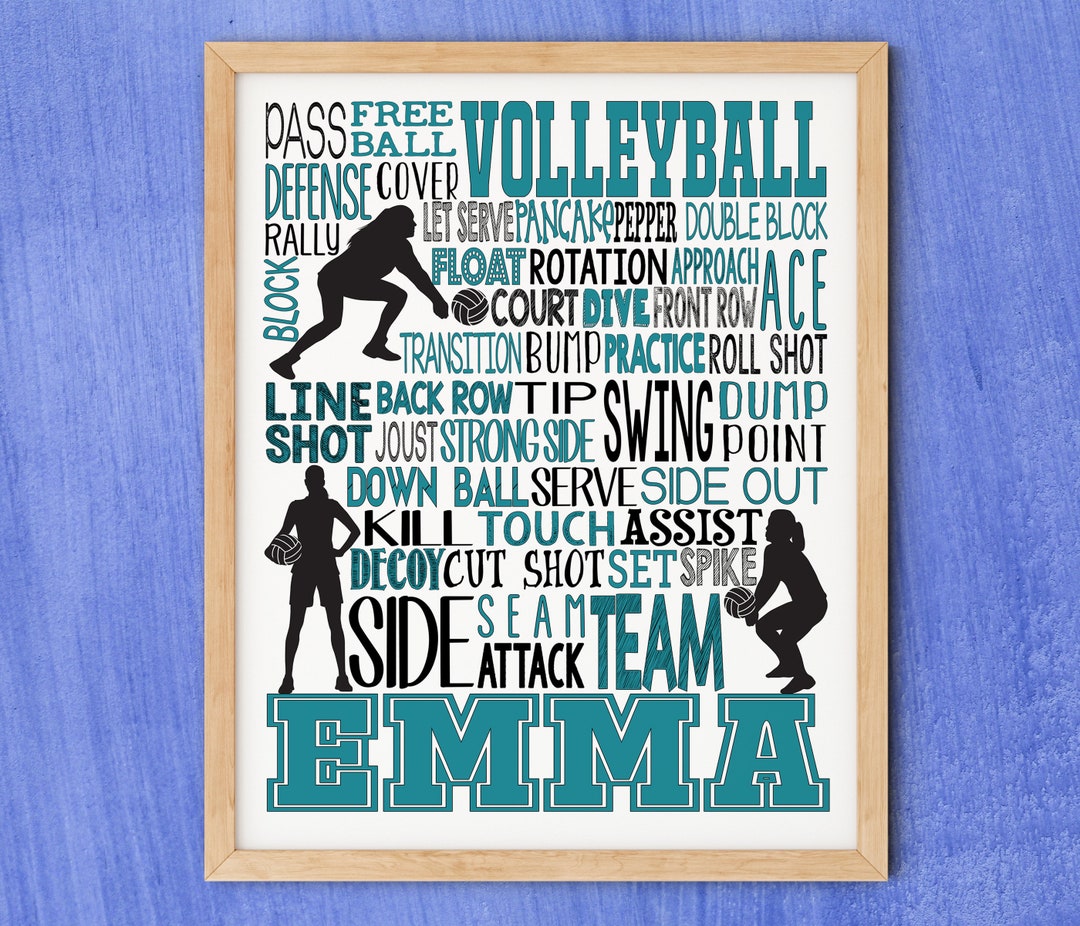Personalized Volleyball Poster, Volleyball Team Gift, Volleyball Player ...