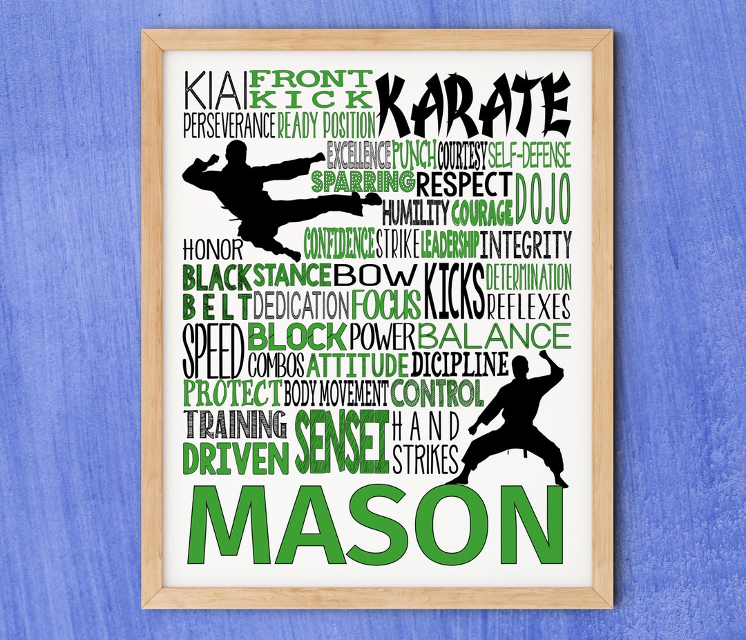 Personalized Karate Poster, Karate Typography Poster, Karate Gift ...