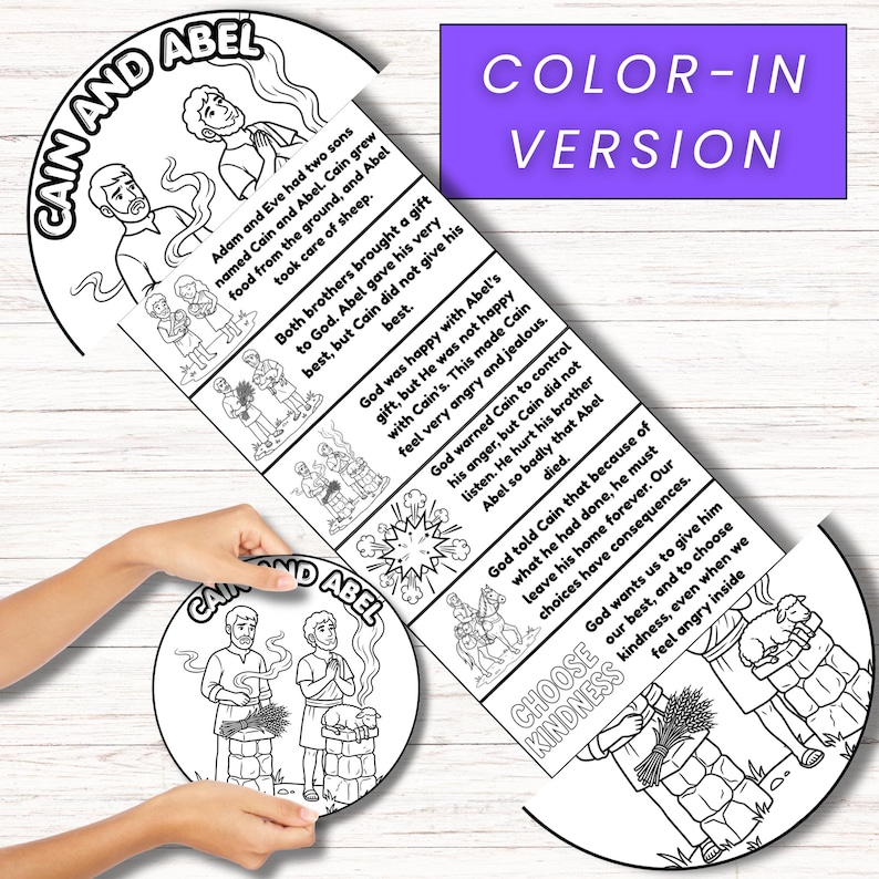 Cain and Abel Folding Surprise Printable Mini Book, Bible Story Craft ...