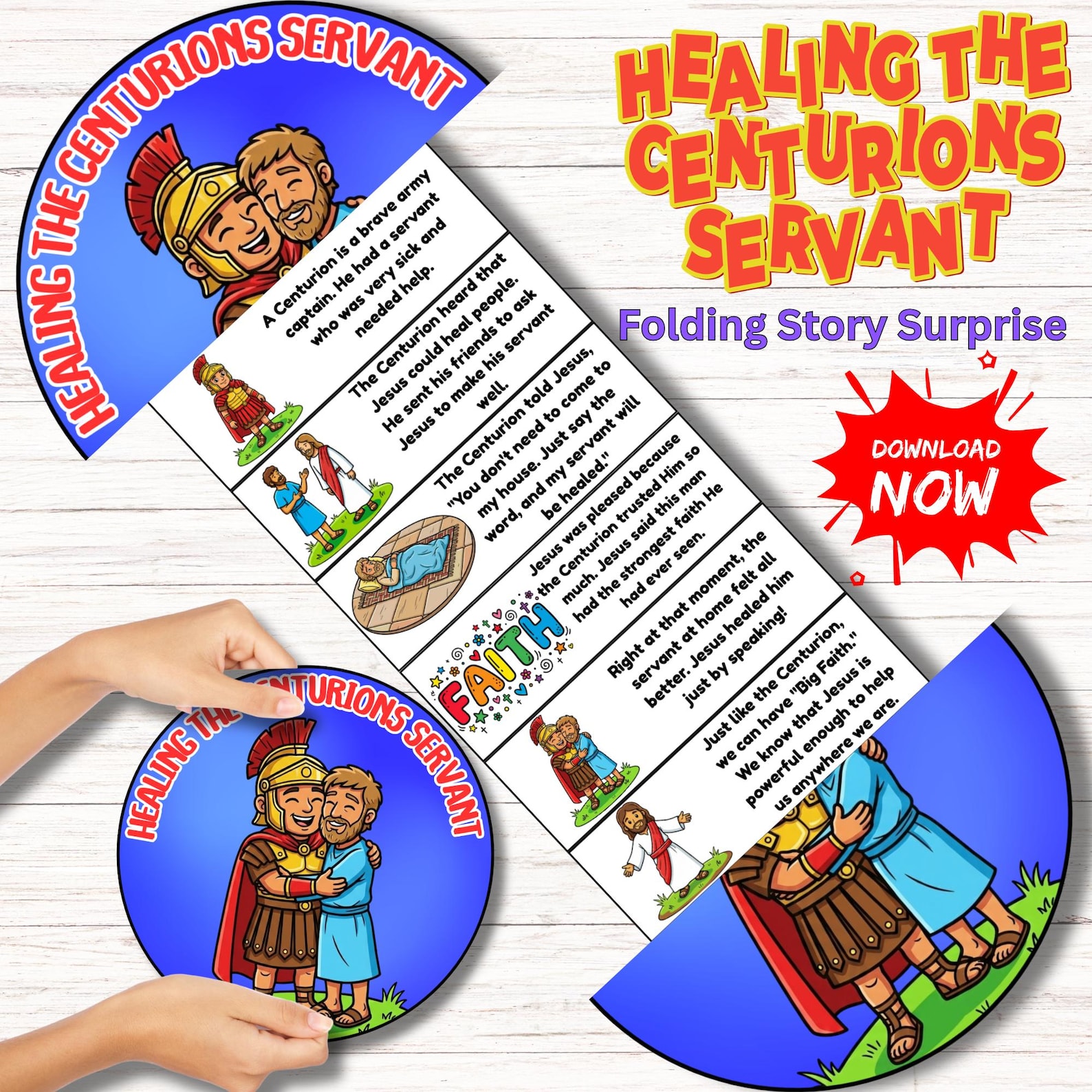 Jesus Heals the Centurions Servant, Folding Surprise Printable Mini ...