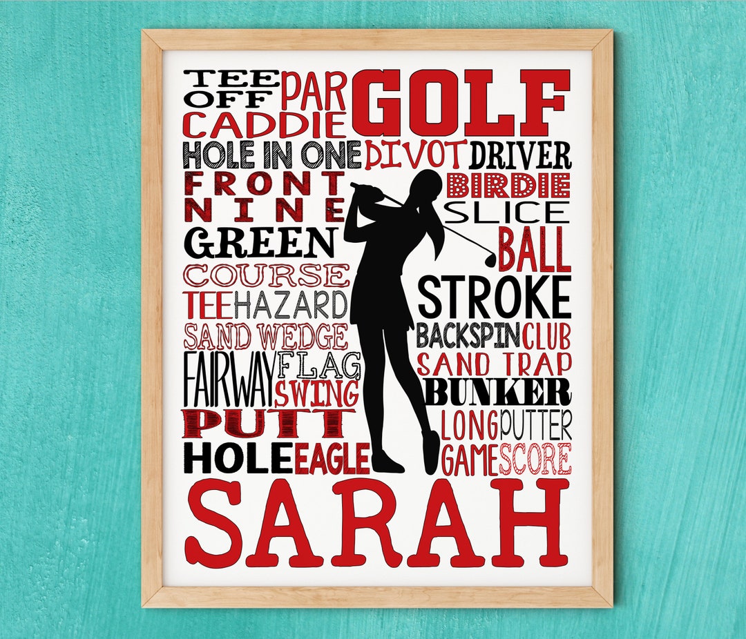 Womens Golf Poster, Gift for Golfer, Girl's Golf Coach Gift, Women's ...
