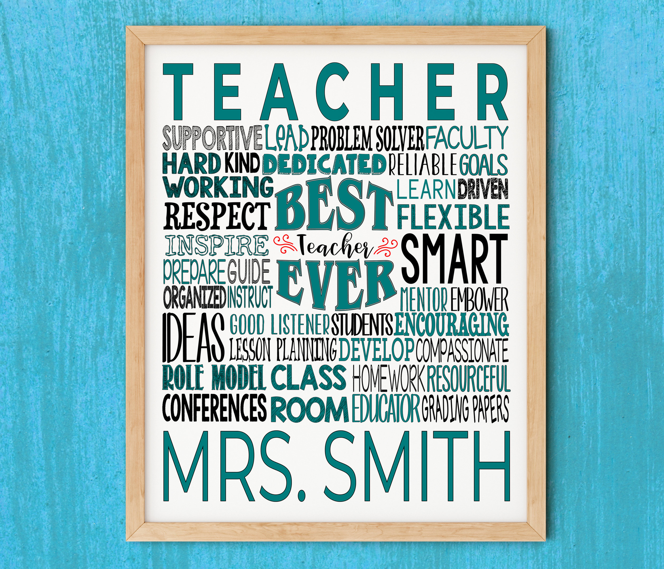 Teacher Typography Poster, Teacher Poster, Classroom Art, Principal ...
