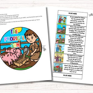 The Prodigal Son Folding Surprise Printable Mini Book, Bible Story ...