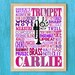Gift for Trumpet Player, Trumpet Typography Poster, Band Teacher Gift ...