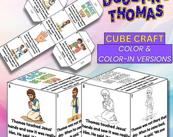 The Easter Story Bible Coloring Cube Craft, Bible Cube Activity, Sunday ...
