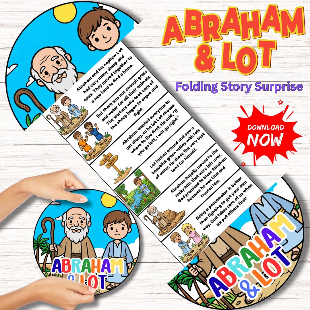Abraham and Lot in the Bulrushes, Folding Surprise Printable Mini Book ...