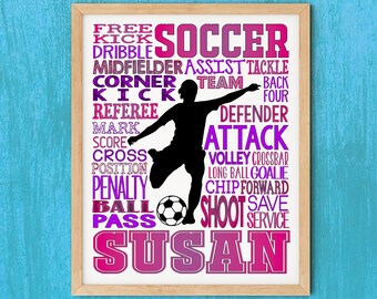 Soccer Poster for Girls - Etsy