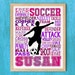 Girl's Soccer Poster, Gift for Soccer Players, Girls Soccer Typography ...