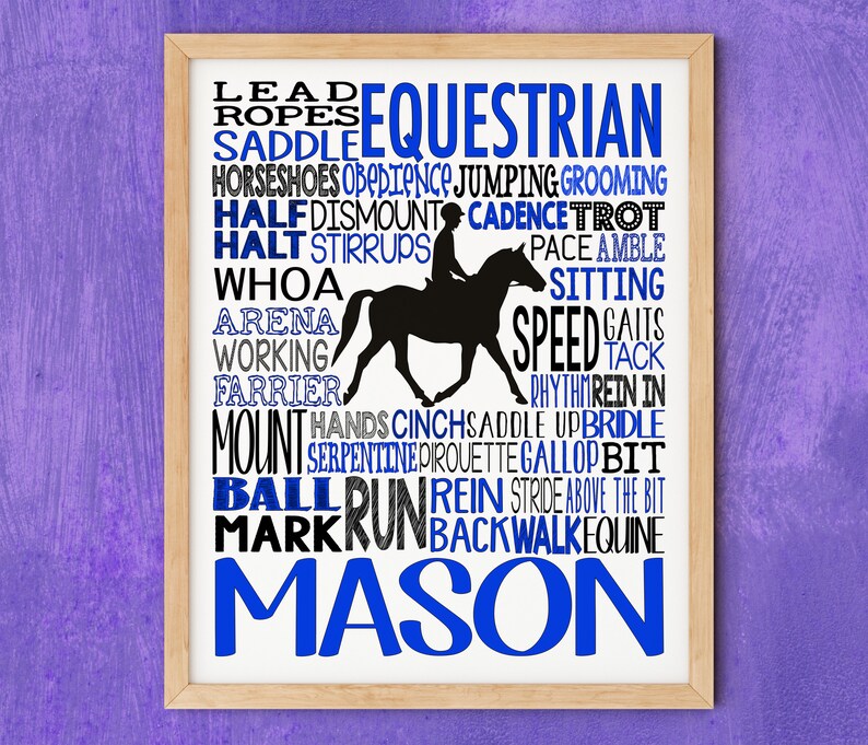 Personalized Equestrian Poster Typography, Dressage Typography Art ...