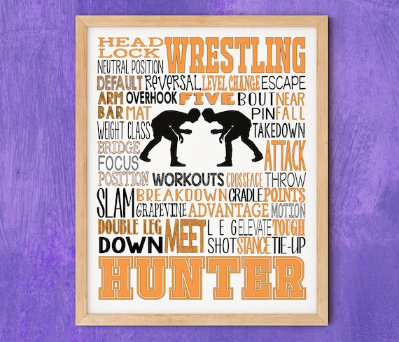 Wrestling Typography Gift for Wrestler Wrestling Typography - Etsy