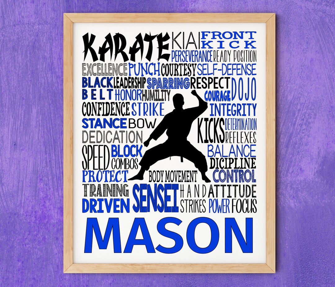 Personalized Karate Poster, Karate Typography Poster, Karate Gift ...