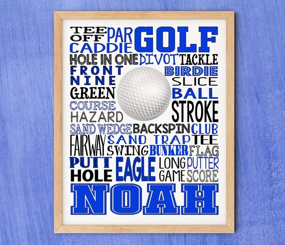 Golf Ball Poster Golfing Name Art Golf Word Art Golf Coach - Etsy