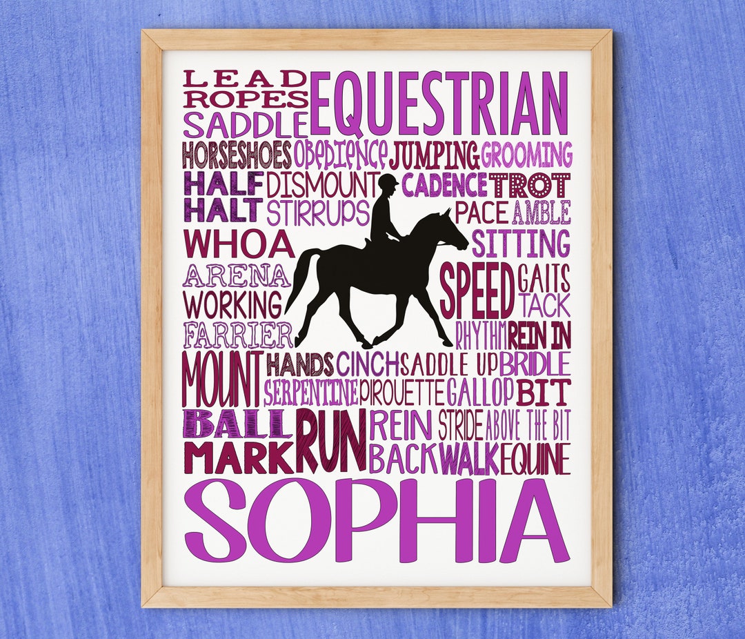 Personalized Equestrian Poster Typography, Dressage Typography Art ...