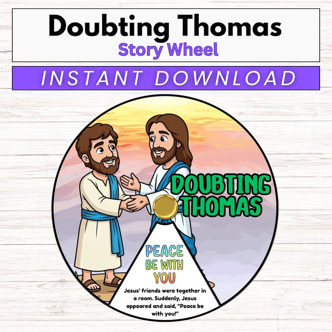 Easter Story of Doubting Thomas Spinner Coloring Wheel, Bible Wheel ...
