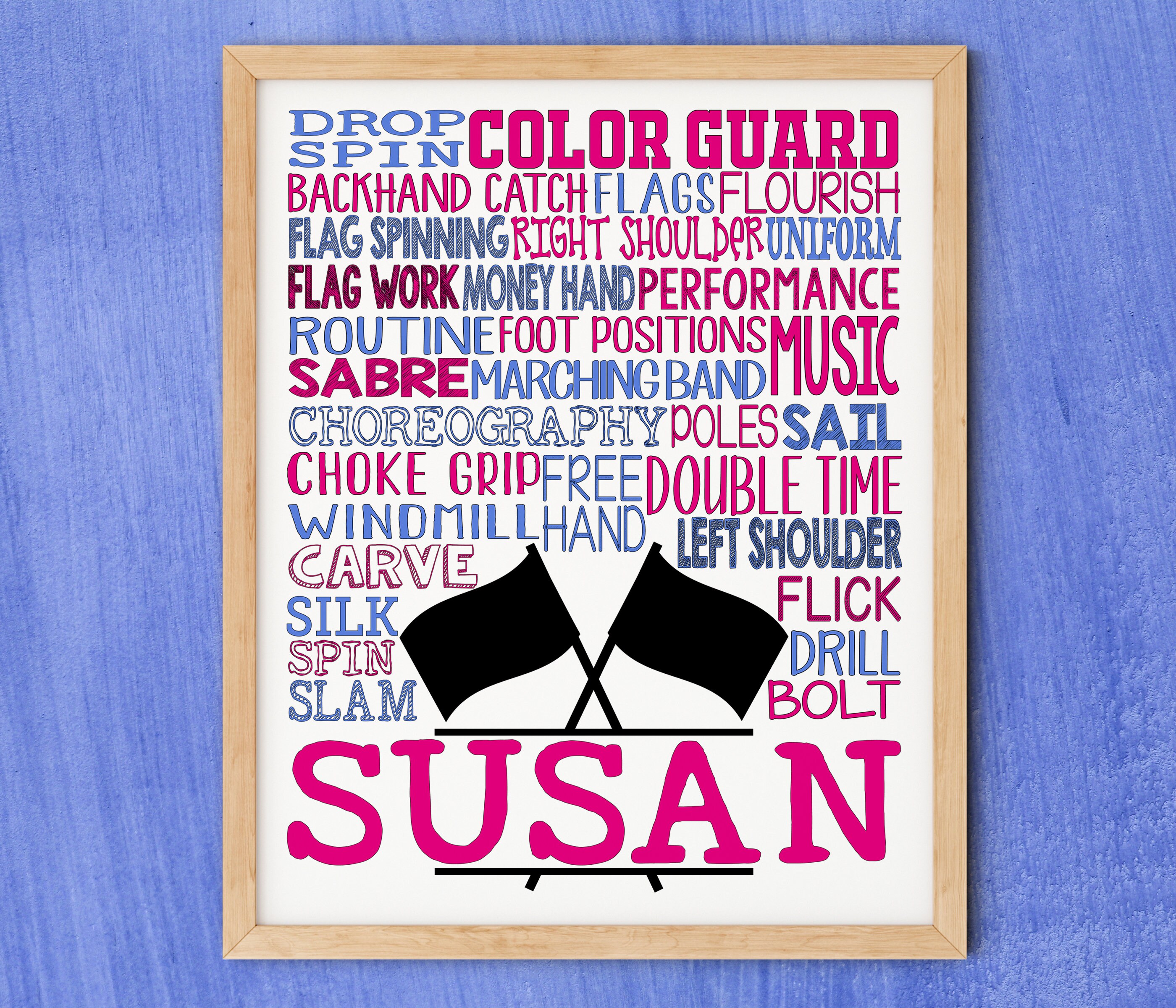 Personalized Color Guard Poster, Color Guard Typography Gift, Color ...