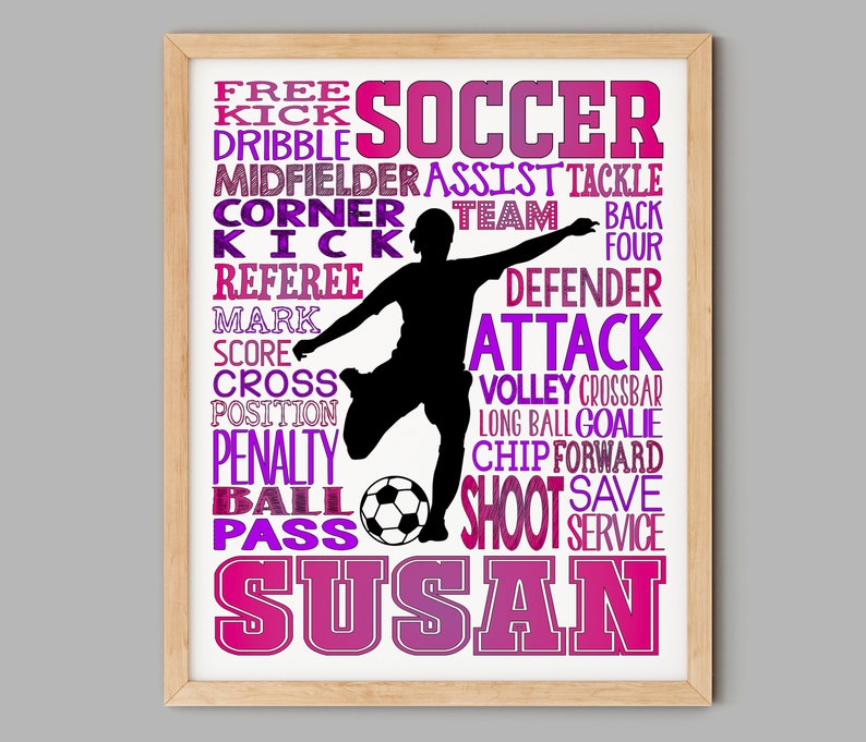 Girl's Soccer Poster, Gift for Soccer Players, Girls Soccer Typography ...