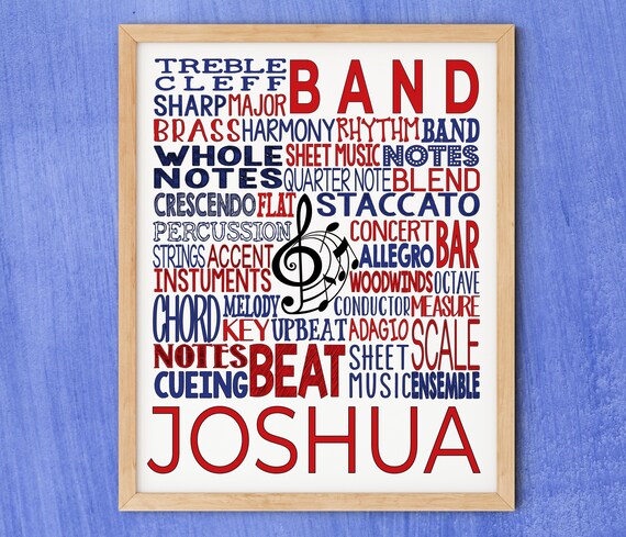 Personalized Band Member Gift Band Teacher Poster Music - Etsy