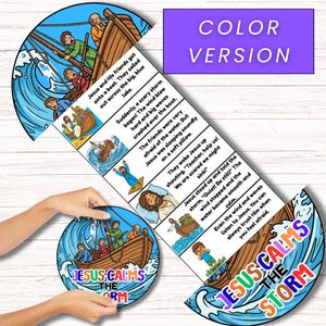Jesus Calms the Storm, Folding Surprise Printable Mini Book, Bible ...