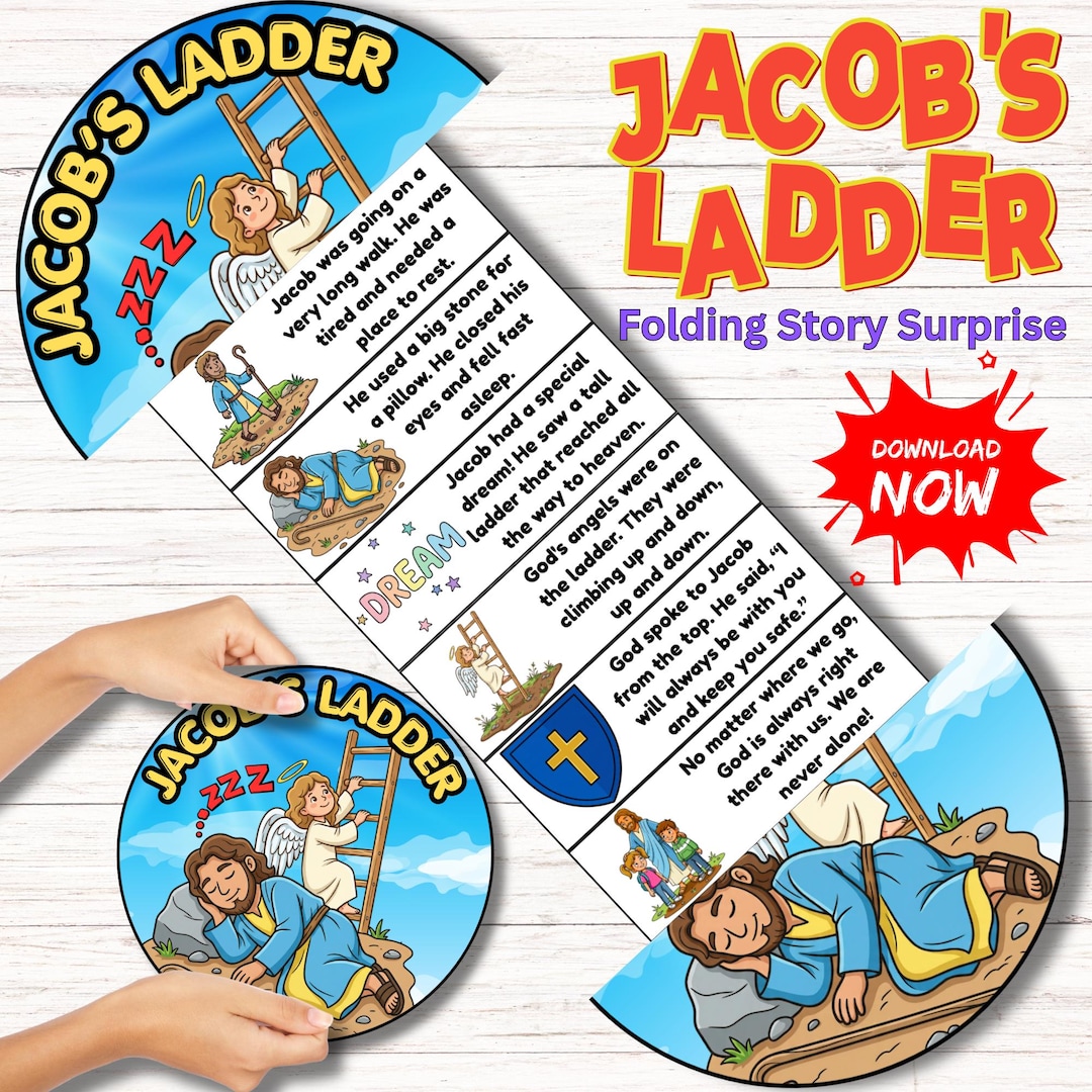 Jacobs Ladder Folding Surprise Printable Mini Book, Bible Story Craft ...