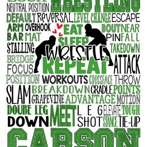 Gift for Wrestler Wrestling Typography Personalised | Etsy