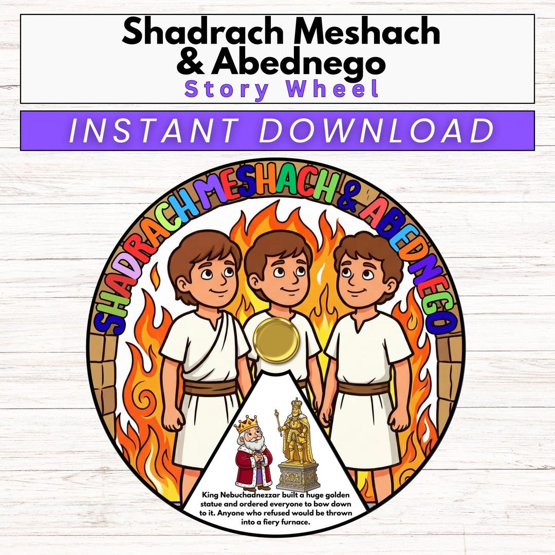 Shadrach Meshach and Abednego Fiery Furnace Spinner Coloring Wheel ...