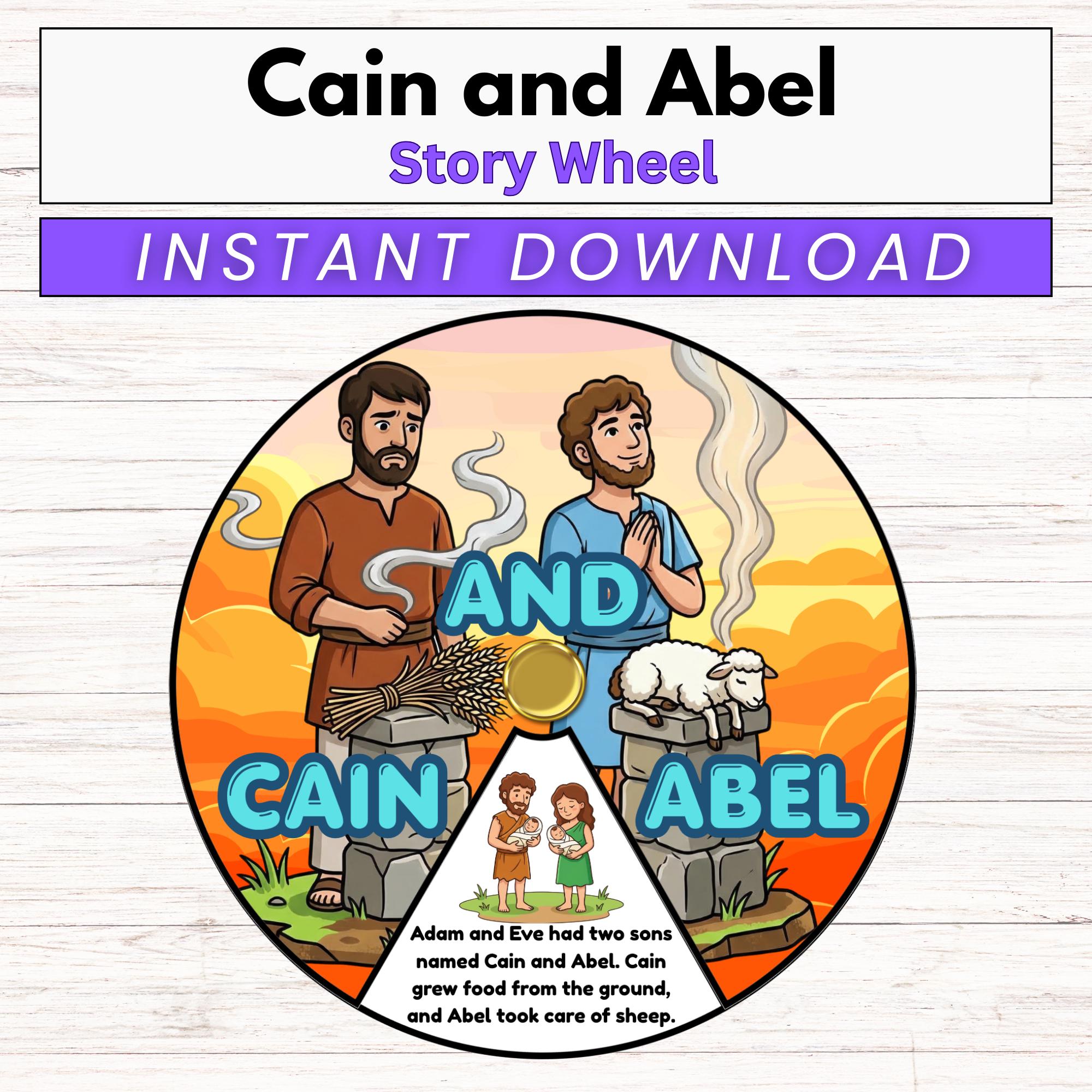Cain and Abel Spinner Coloring Wheel, Bible Wheel Story Craft, Sunday ...