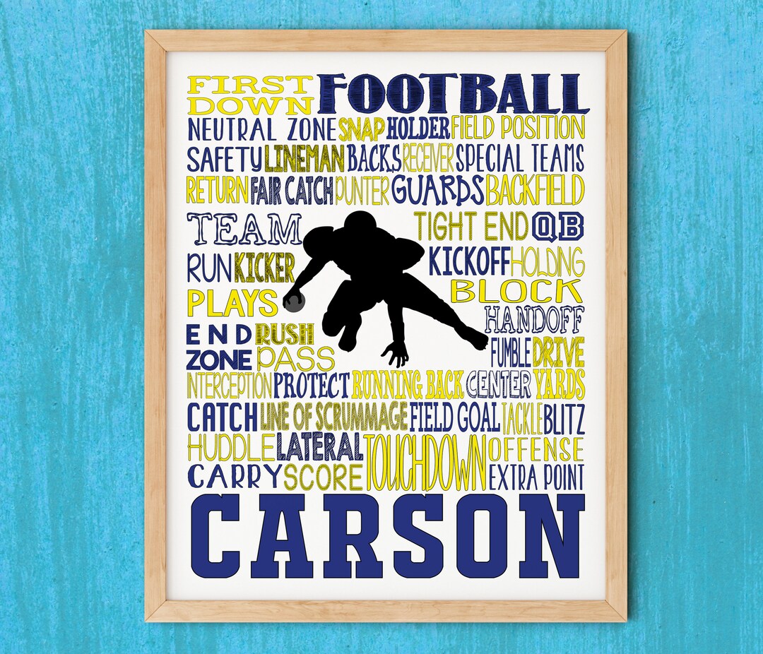Football Team Word Art, Football Decor, Football Team Print, Football ...