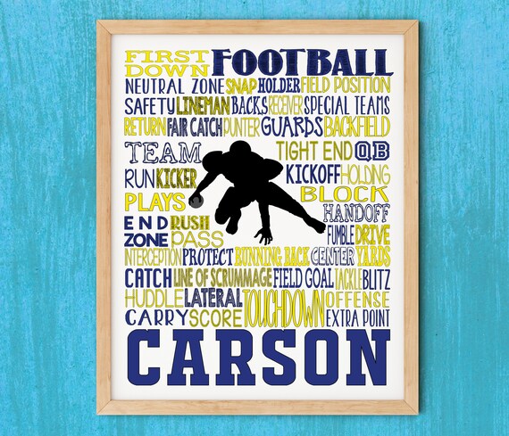 Football Team Word Art Football Decor Football Team Print | Etsy