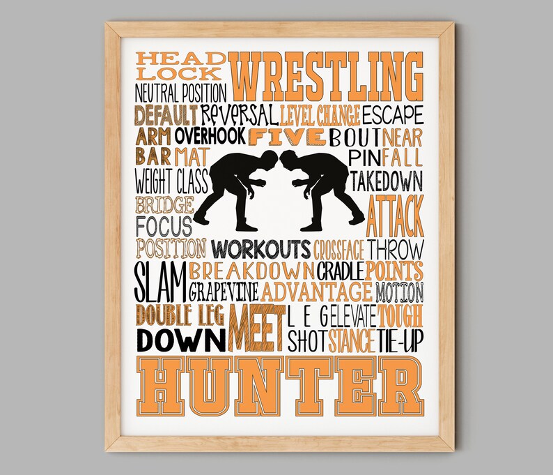Wrestling Typography, Gift for Wrestler, Wrestling Typography ...