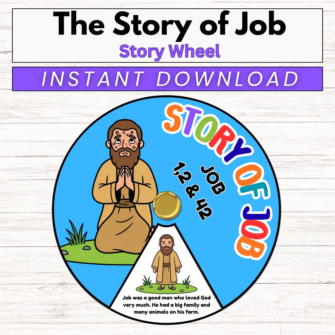 The Story of Job Spinner Coloring Wheel, Bible Wheel Story Craft ...